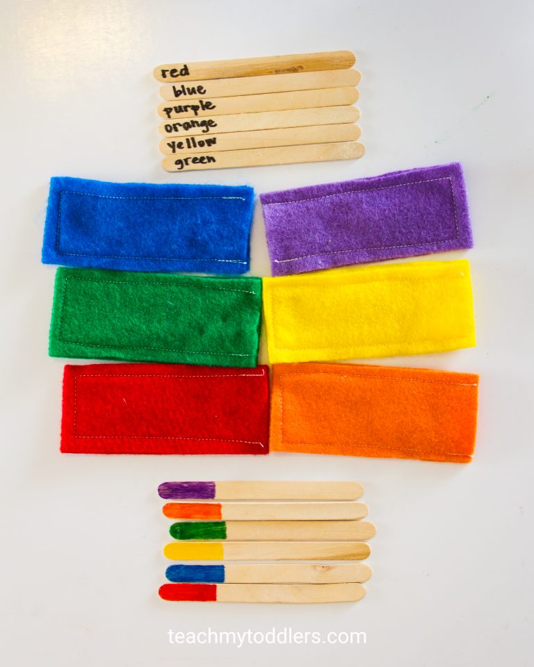 Color Games for Toddlers - Popsicle Stick Color Matching Game - Teach ...