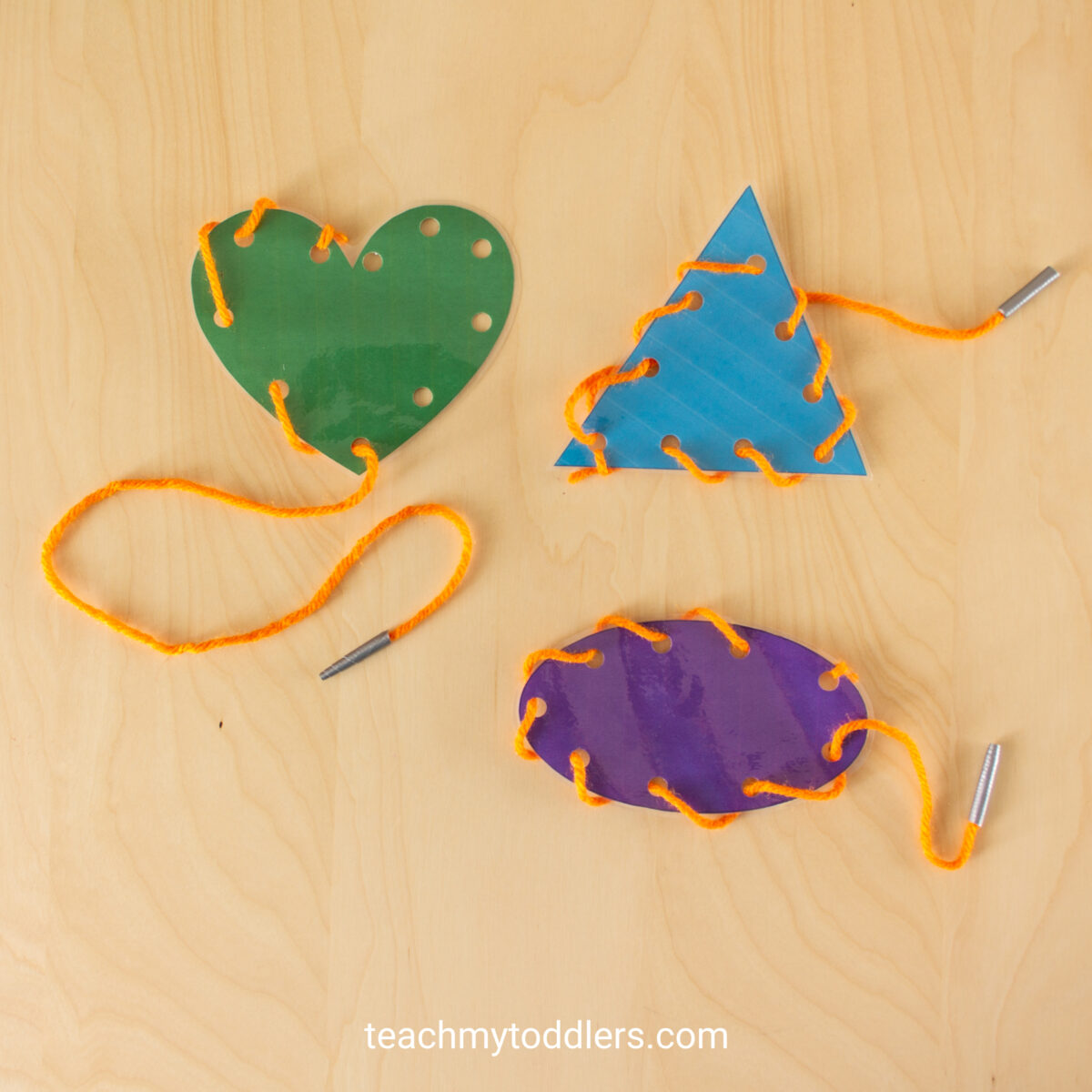 Shape Lacing Cards to Teach Toddlers Shapes - Teach My Toddlers