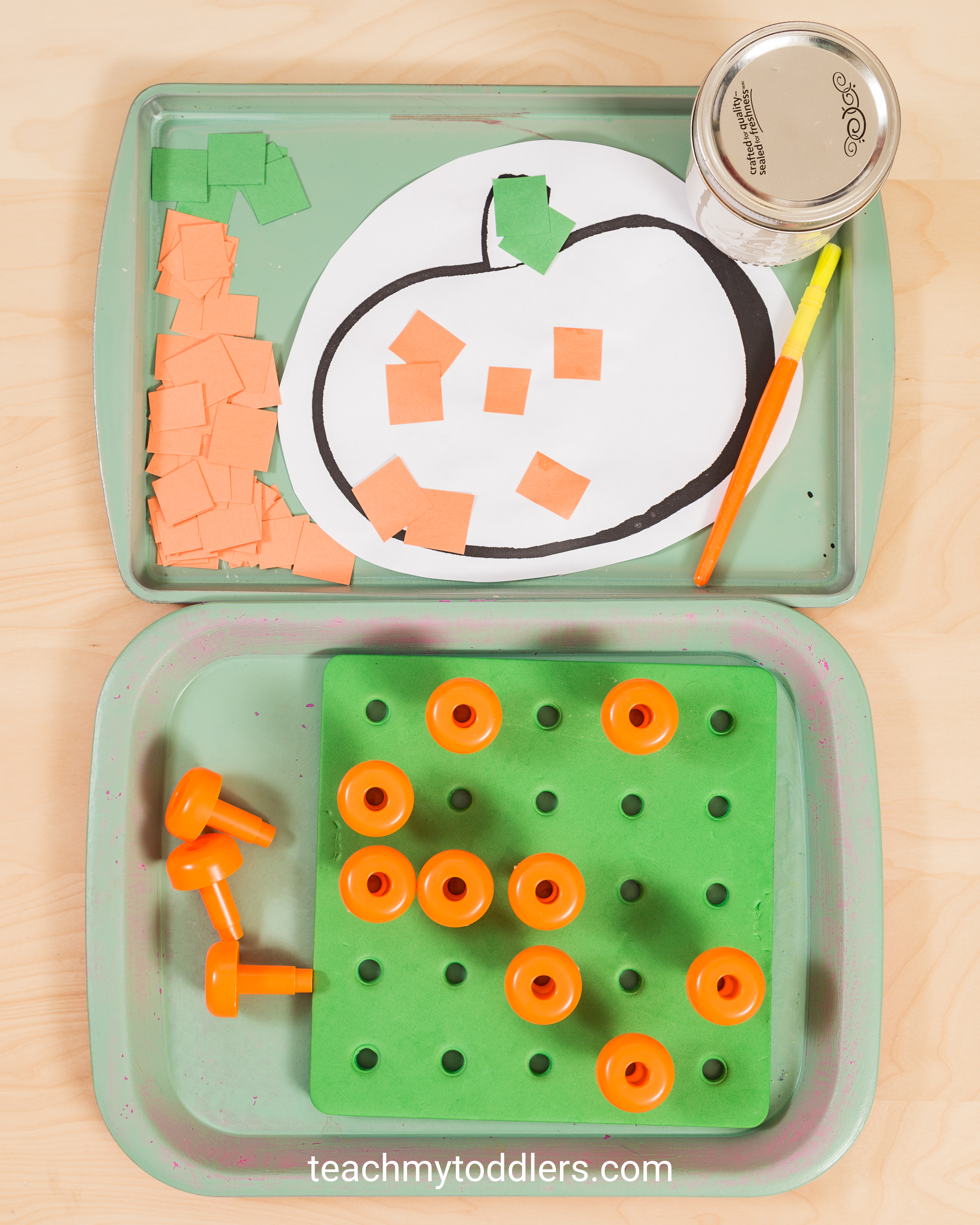 Seasonal Toddler Activity Pumpkin Themed Toddler Trays Teach My